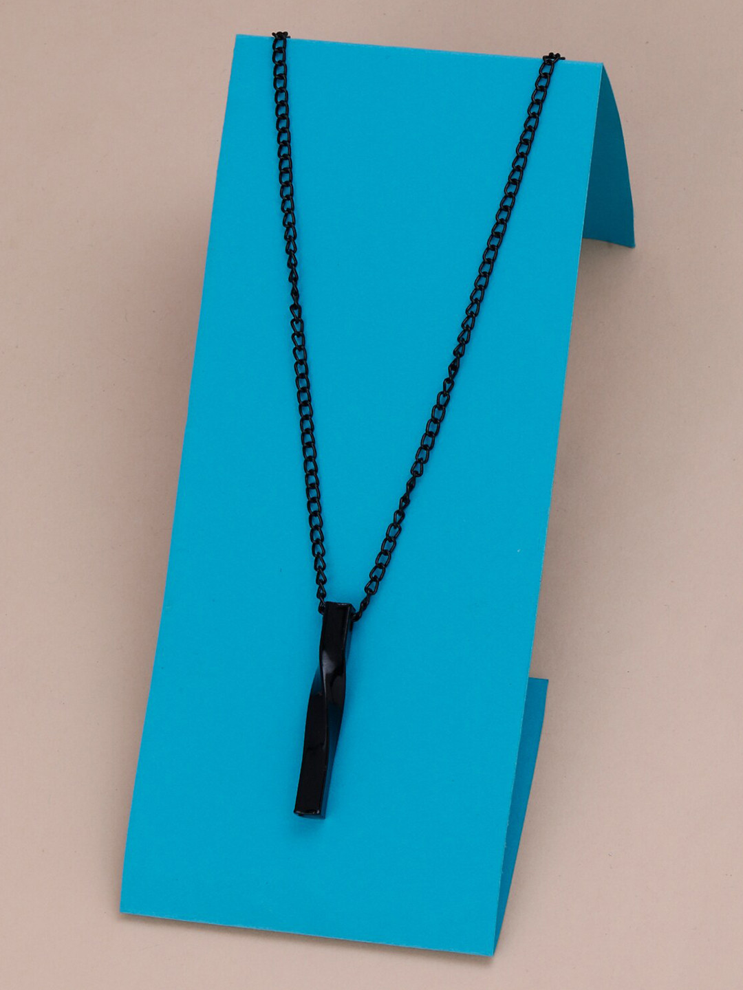 Buy Silver Shine Rectangle Shaped Pendant With Minimal Chain - Necklace ...