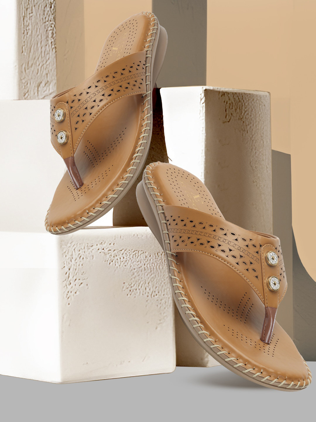 Buy XE Looks Laser Cuts Doctor Ortho Comfortable Lightweight T Strap ...