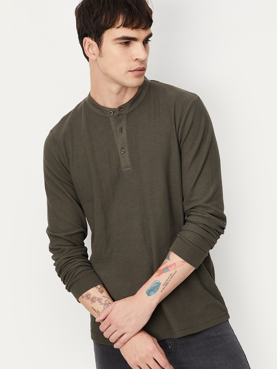 Buy Max Men Henley Neck Long Sleeves T Shirt - Tshirts for Men 23602234 ...
