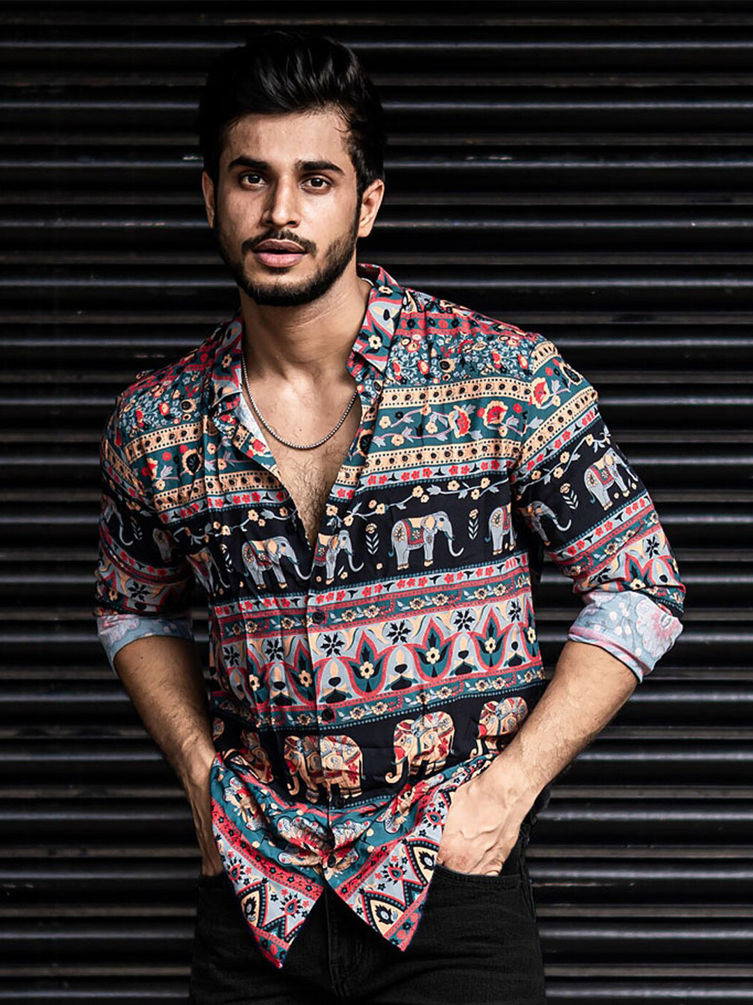 Buy Powerlook India Slim Ethnic Motifs Printed Casual Shirt - Shirts ...