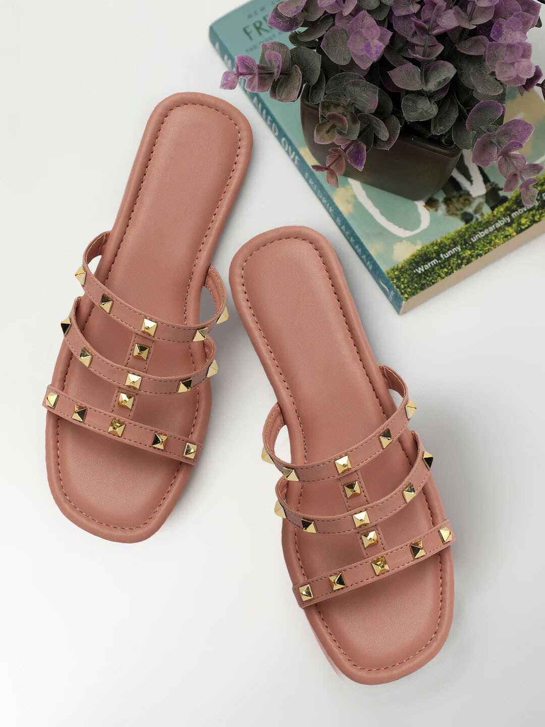 Buy OPHELIA Women Embellished Open Toe Flats - Flats for Women 23610806 ...