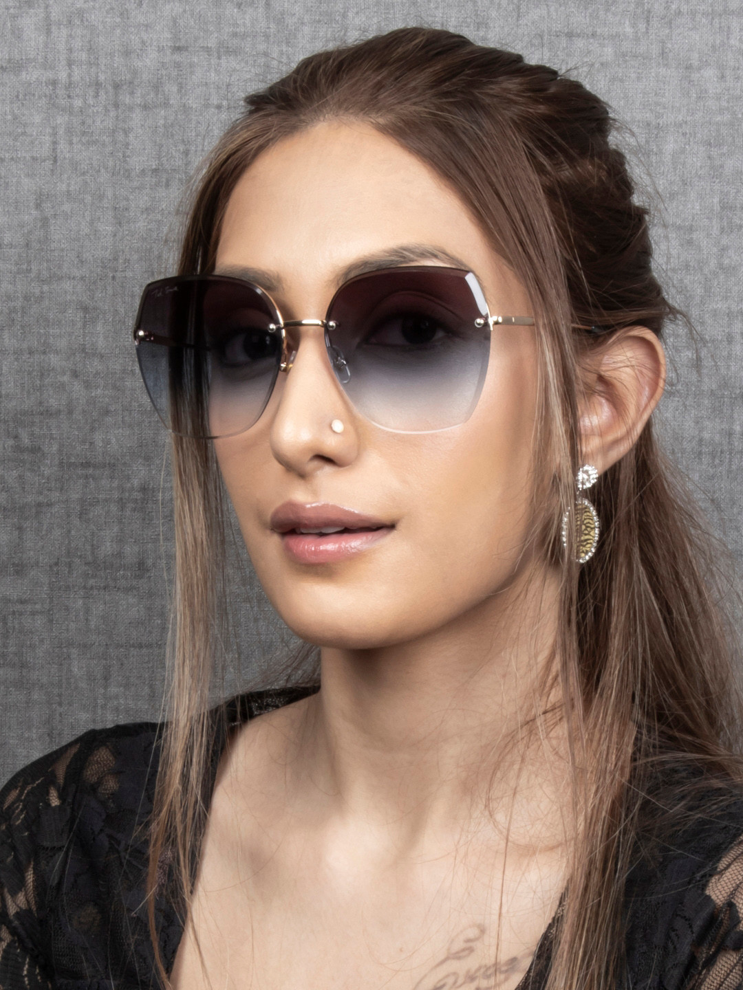 Buy Ted Smith Women Blue Lens Cateye Sunglasses With UV Protected Lens ...