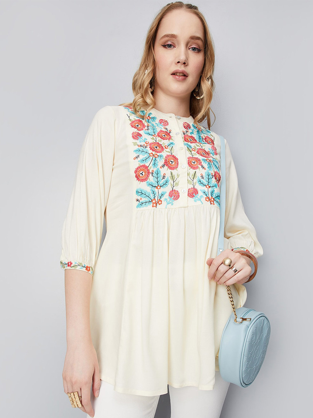 Buy Max Mandarin Collar Embroidered Tunic - Tunics for Women 23611608 ...