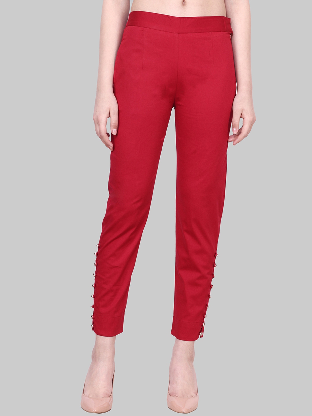 Buy Popwings Women Stretchable Smart Cigerette Trousers - Trousers for ... Buy Popwings Women Stretchable Smart Cigerette Trousers - Trousers for ...