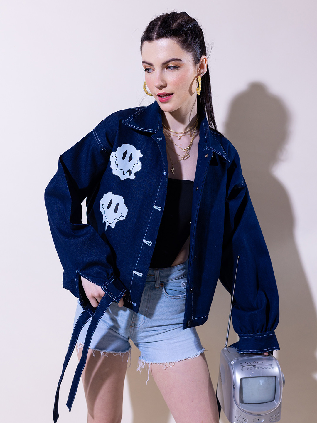 Buy Stylecast X Hersheinbox Printed Denim Jacket - Jackets for Women ...