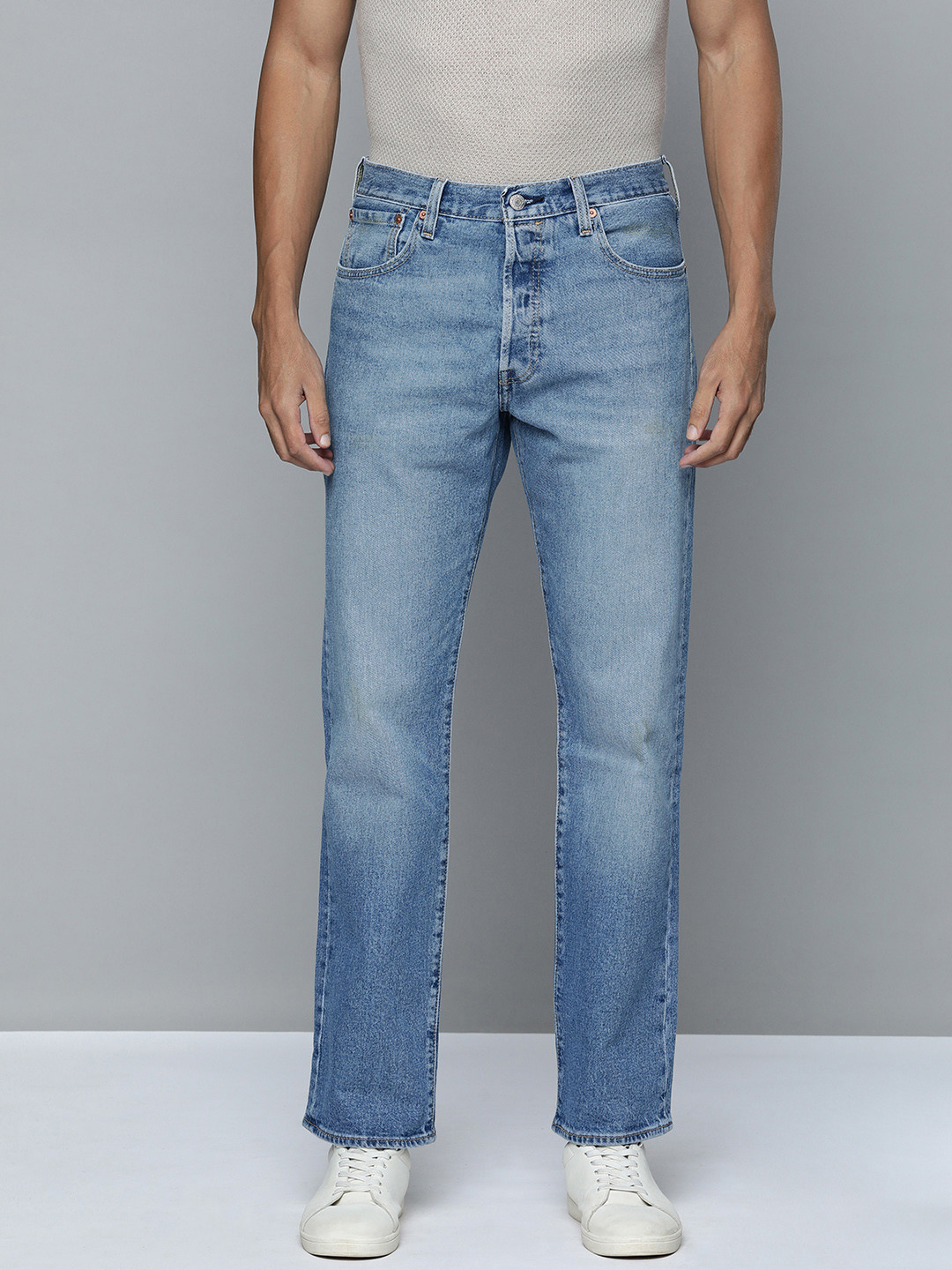 Buy Levis Men 501 Straight Fit Light Fade Mid Rise Stretchable Jeans ...