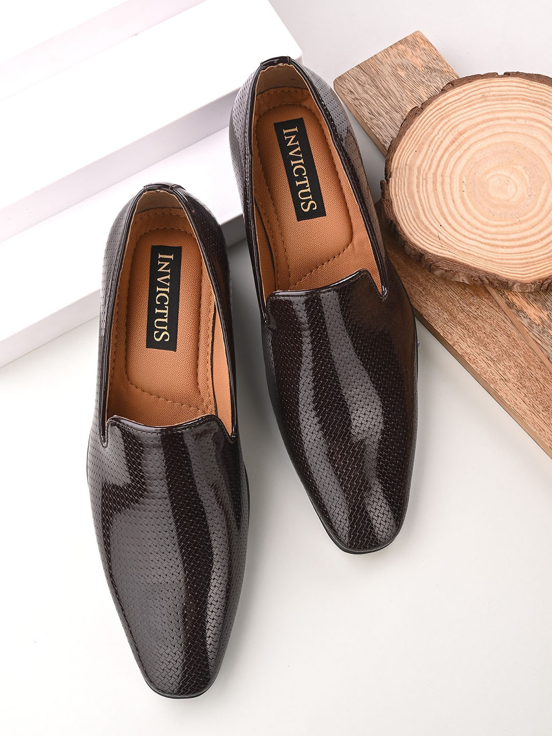Buy INVICTUS Men Textured Formal Loafers - Formal Shoes for Men ...