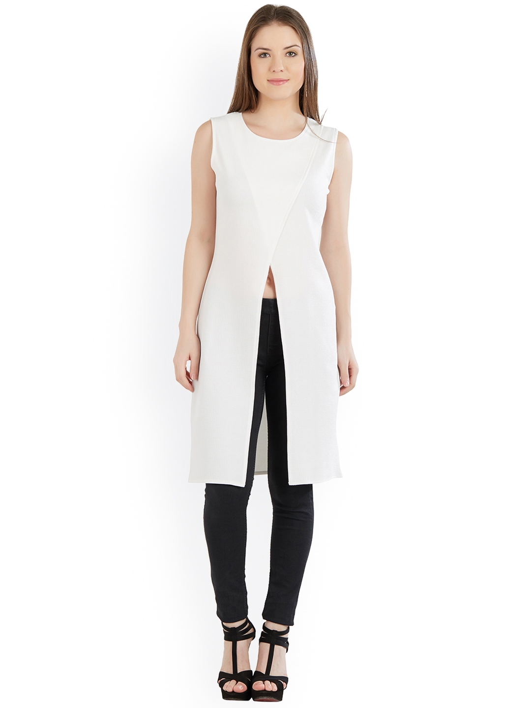 Buy Pinwheel Women White Solid Fitted Top Tops For Women 2363096 Myntra