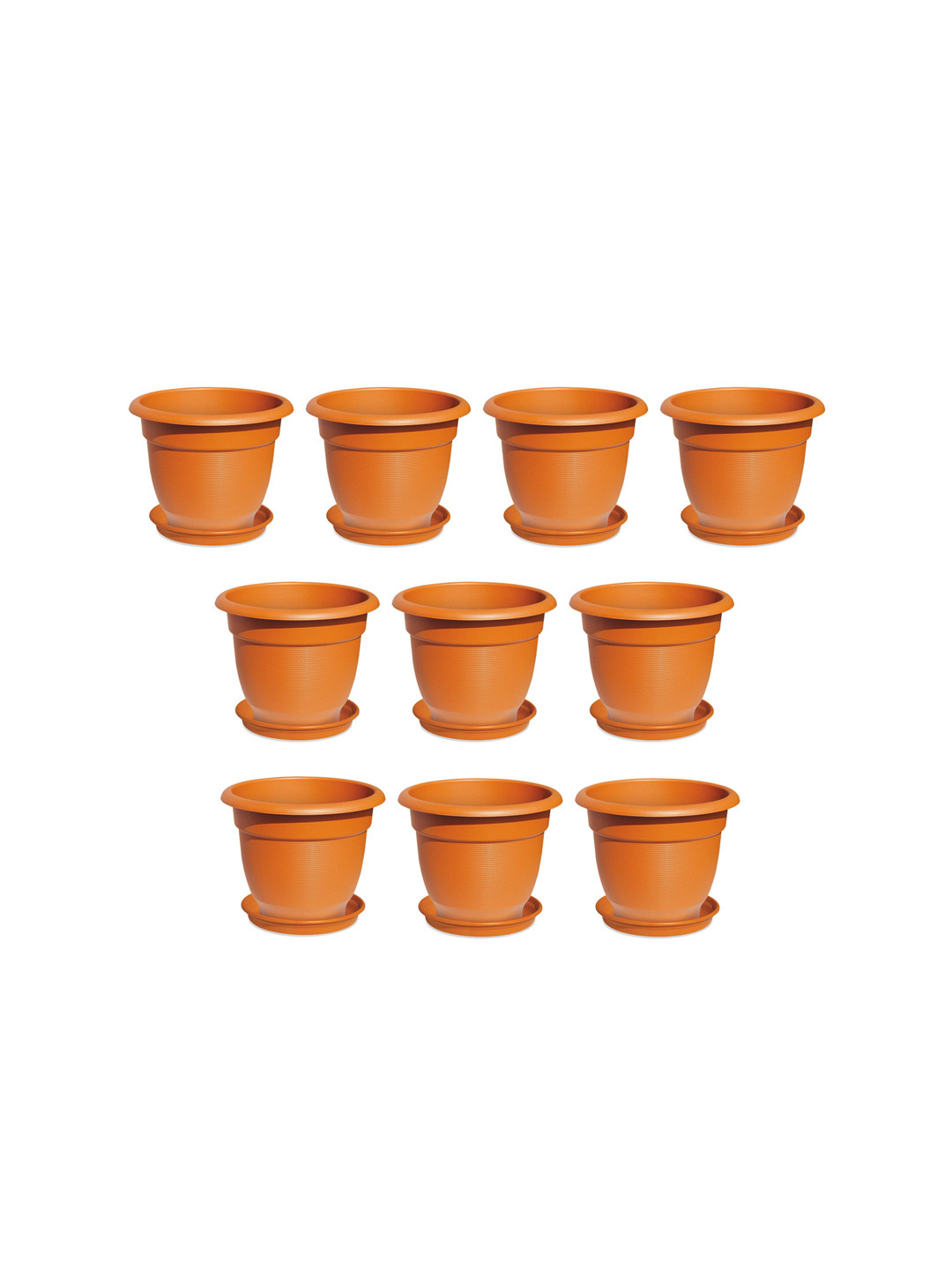 Buy Milton Blossom Mate 2 Plastic Pot With Tray Set Of 10 Terracotta ...