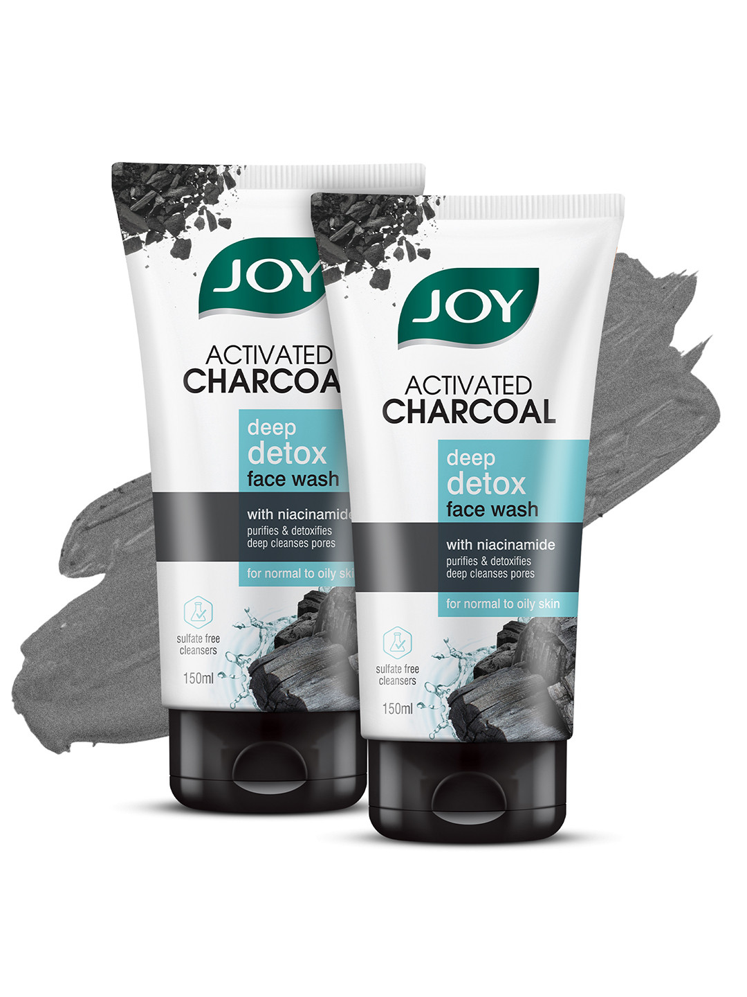 Buy JOY Set Of 2 Activated Charcoal Skin Purifying Deep Detox Face Wash ...