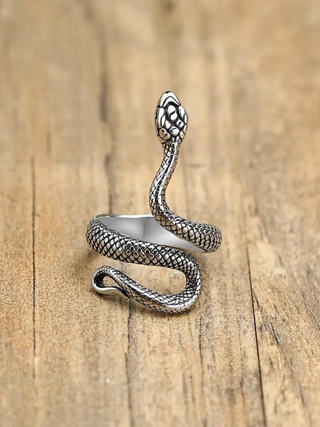 Buy MEENAZ Silver Plated Stainless Steel Adjustable Snake Shaped ...
