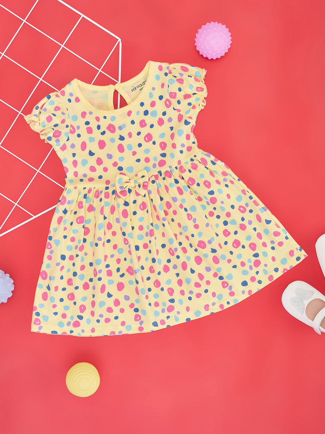Buy Pantaloons Baby Infant Girls Abstract Printed Fit & Flare Dress ...