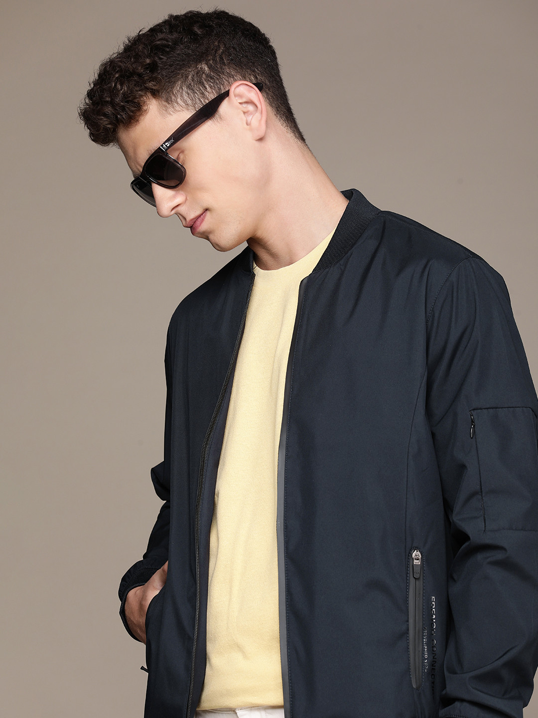 Buy French Connection Men Solid Bomber Jacket - Jackets for Men ...