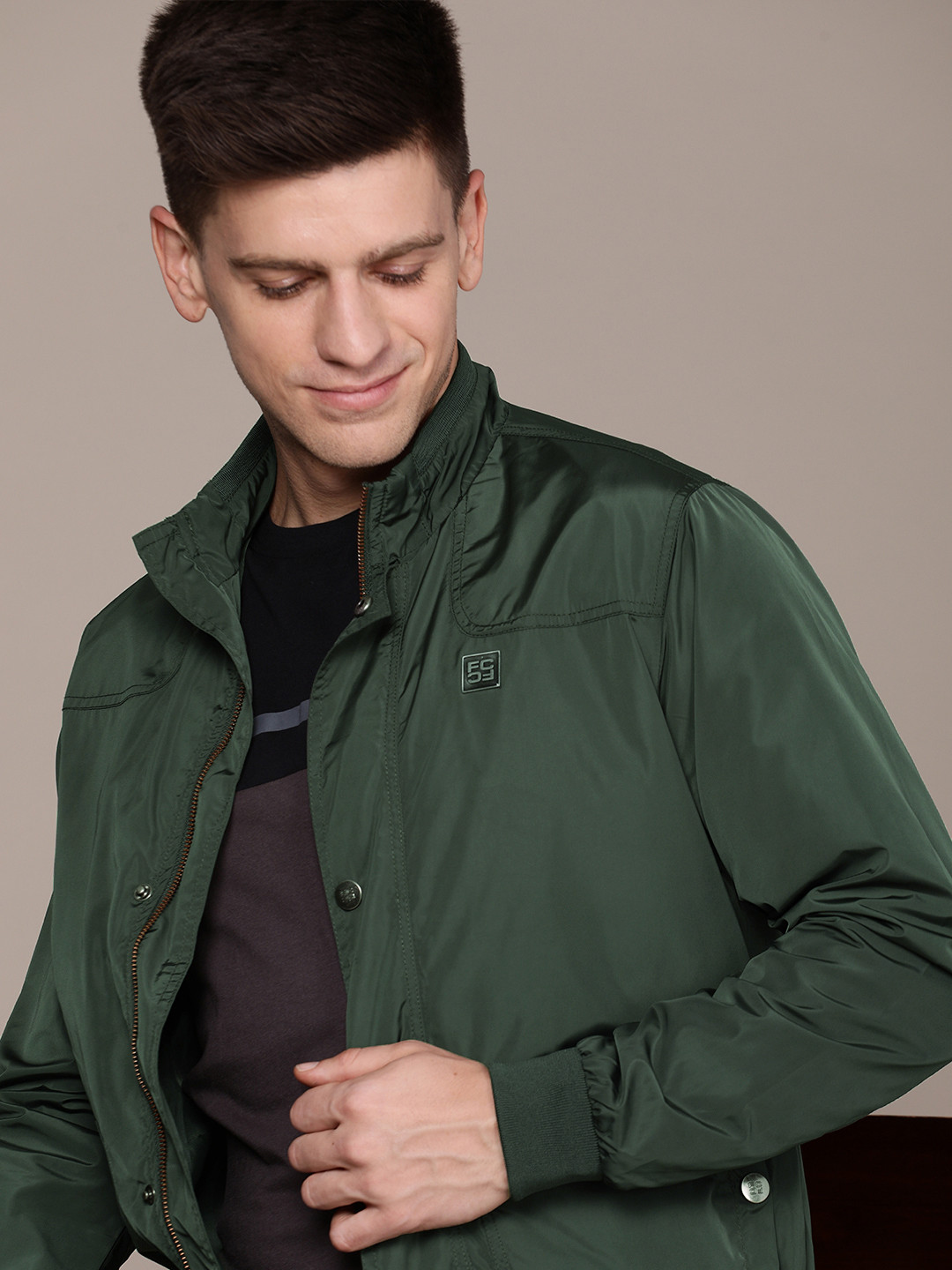 Buy French Connection Solid Bomber Jacket - Jackets for Men 23640084 ...