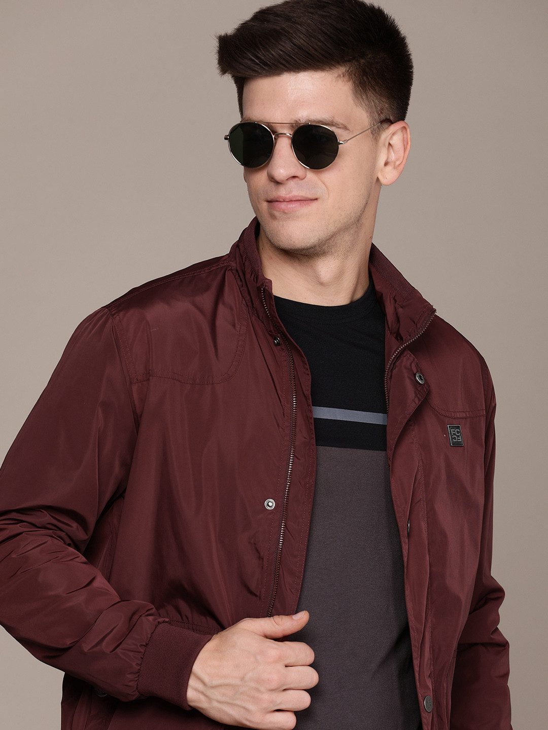 Buy French Connection Solid Bomber Jacket - Jackets for Men 23640092 ...