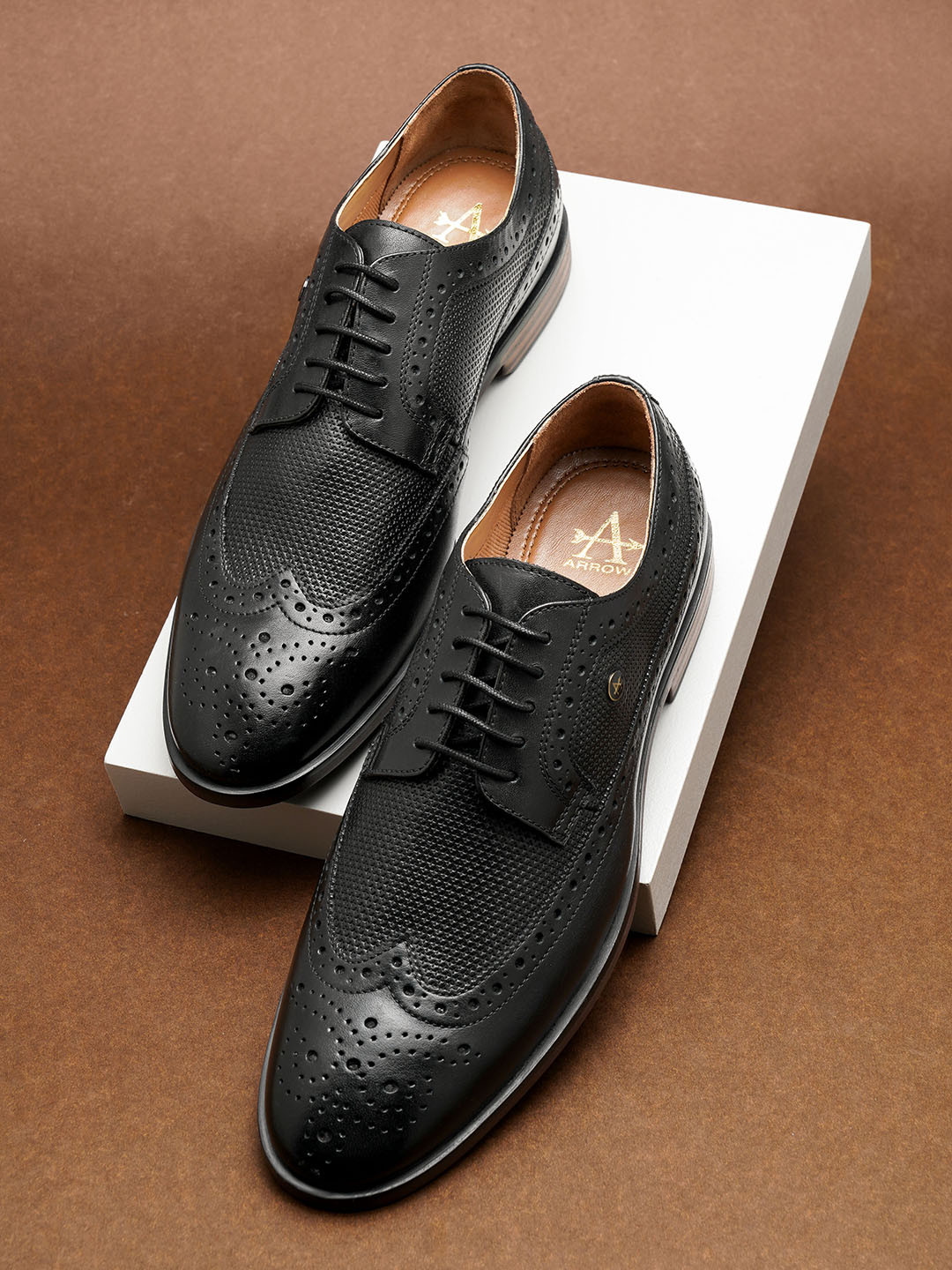 Buy Arrow Men Textured Leather Formal Brogues - Formal Shoes for Men ...