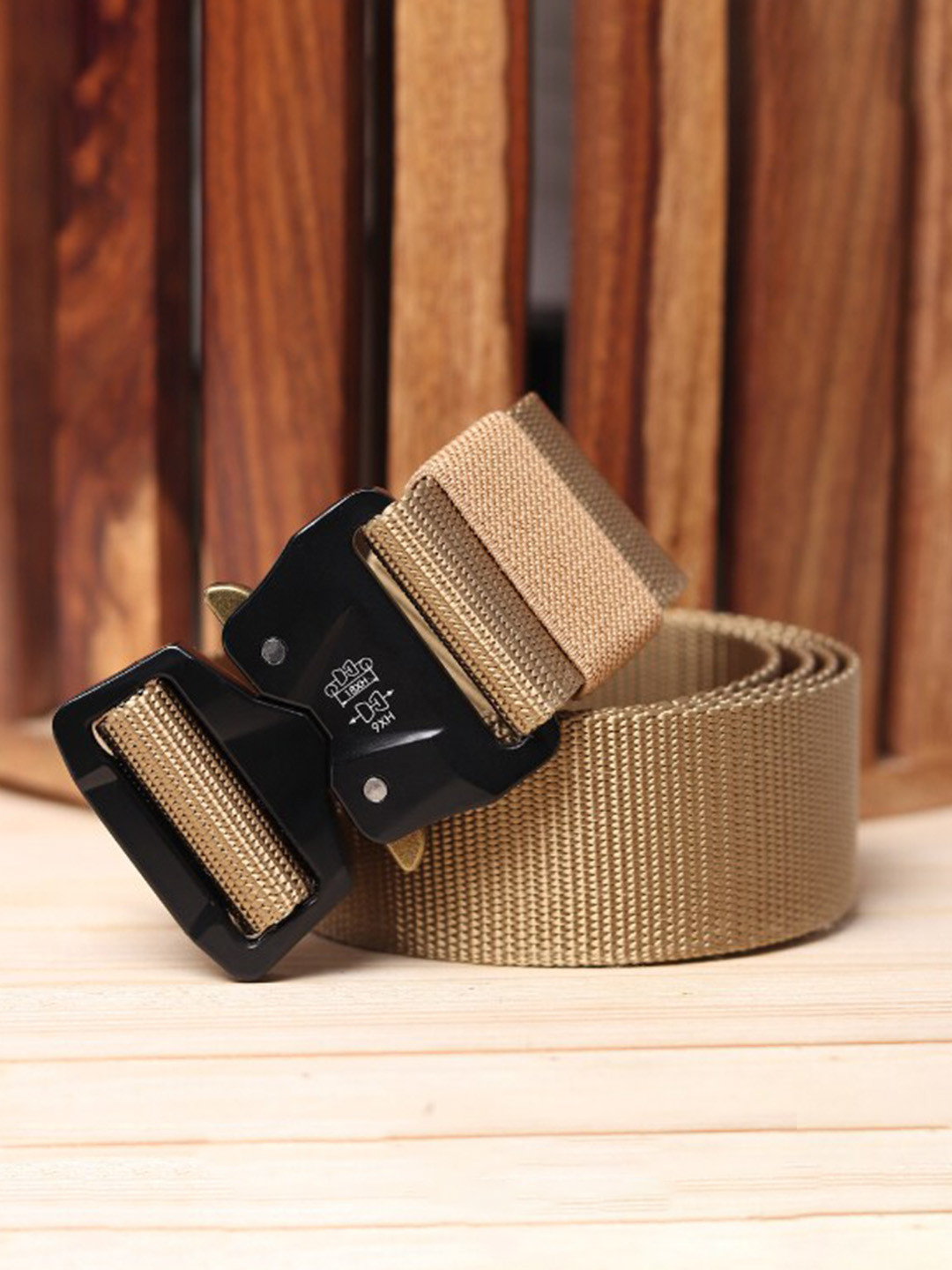 Buy Roadster Men Beige Braided Tactical Canvas Belts - Belts for Men ...