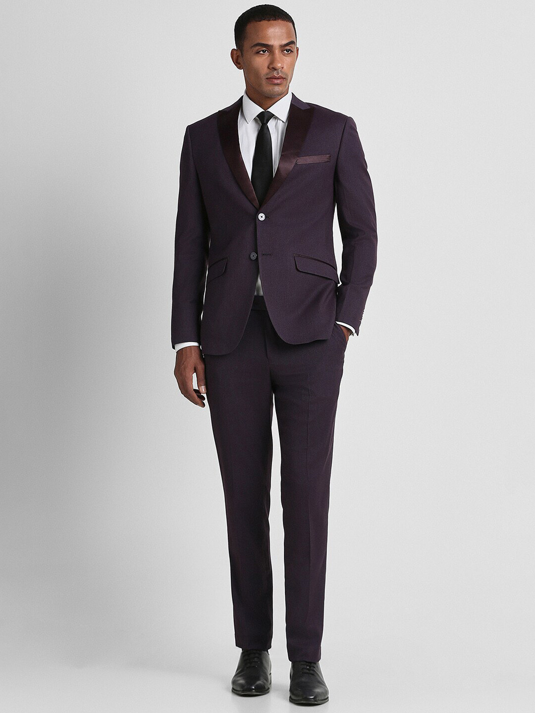 Buy Peter England Elite Self Design Slim Fit Two Piece Party Suit ...