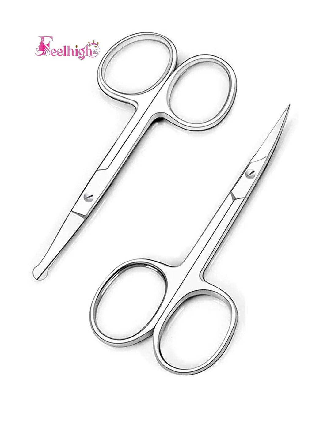 Buy FEELHIGH Set Of 2 Curved & Rounded Multipurpose Scissors - Travel ...
