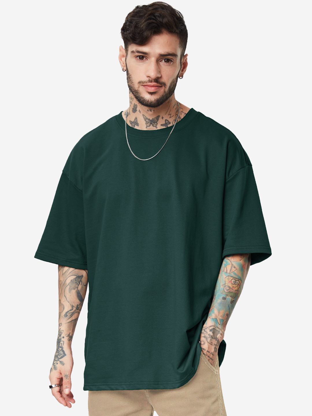 Buy The Souled Store Solids: Emerald Green Green Oversized T Shirts ...