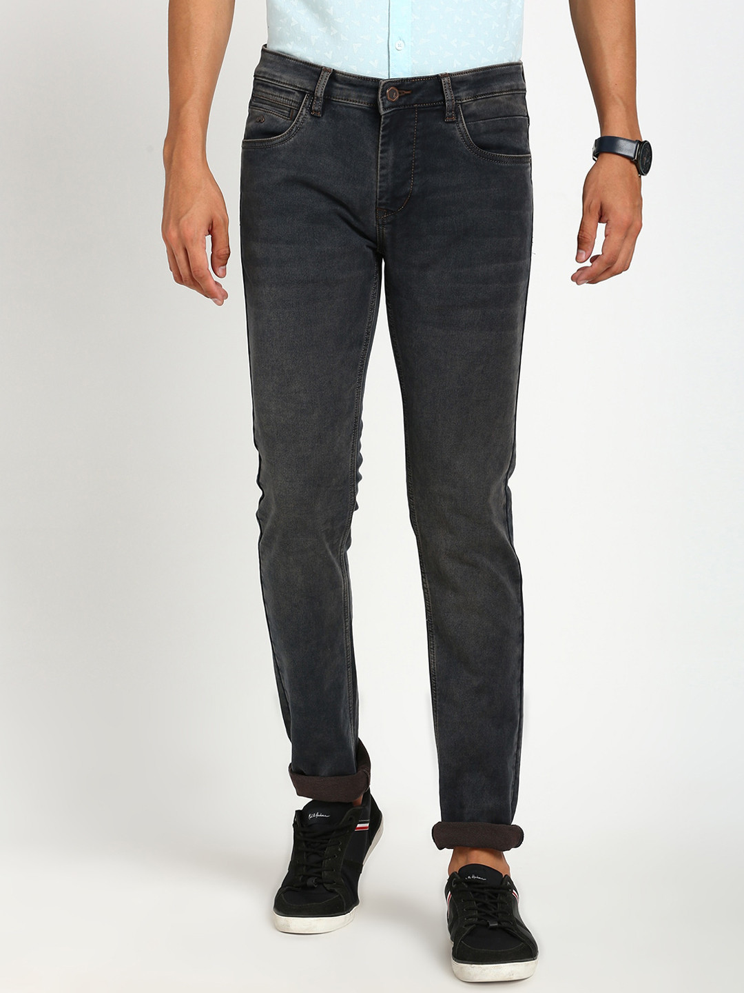 Buy Turtle Men Narrow Tapered Fit Clean Look Stretchable Jeans - Jeans ...