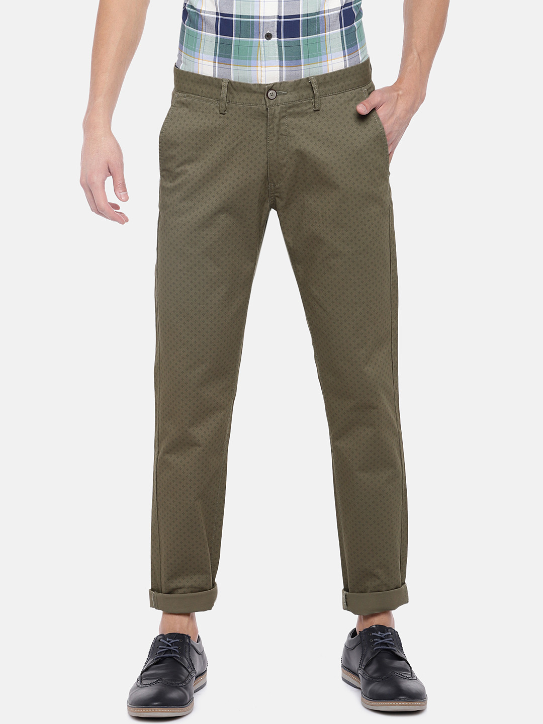 Buy U.S. Polo Assn. Men Brown Slim Fit Printed Chinos - Trousers for ...