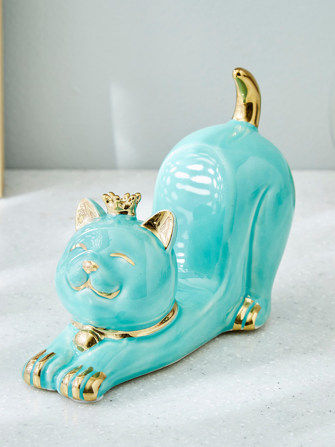 Buy Home Centre Blue Cat Figurine Showpieces - Showpieces for Unisex ...