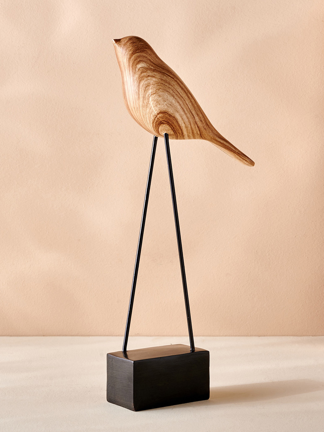 Buy Home Centre Brown Sitting Tall Bird Figurine With Stand Showpiece ...