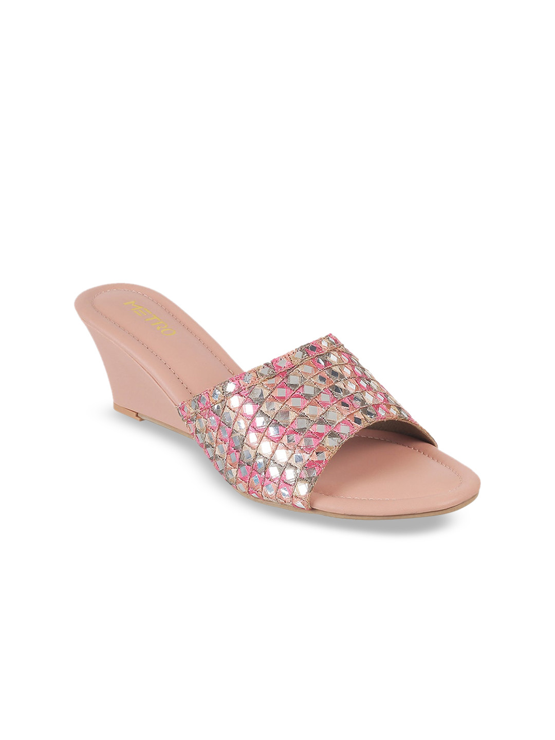 Buy Metro Embellished Open Toe Wedges - Heels for Women 23651520 | Myntra