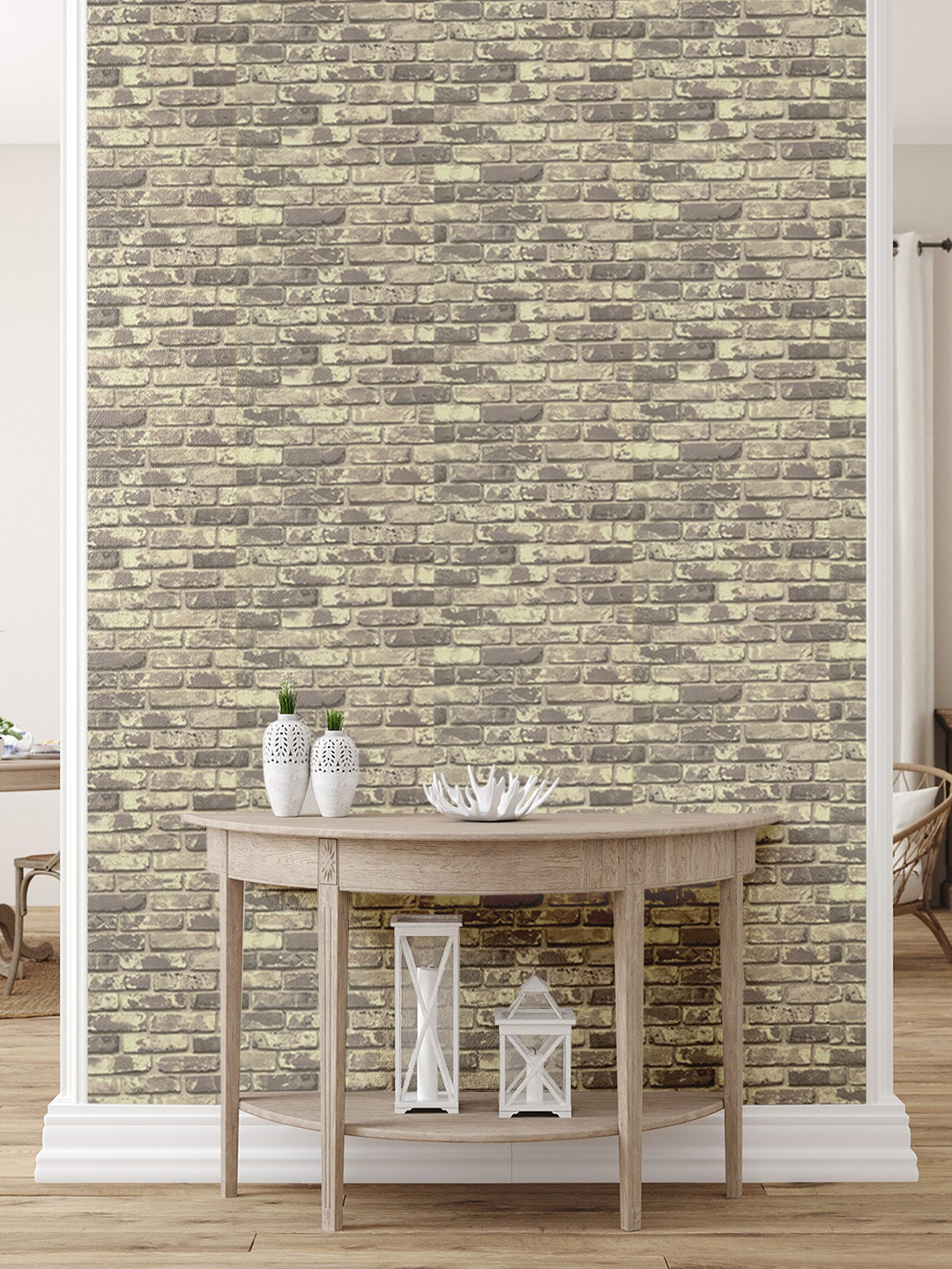 Buy Asian Paints Brick Stone Design Non Adhesive Wallpaper (53cm X ...
