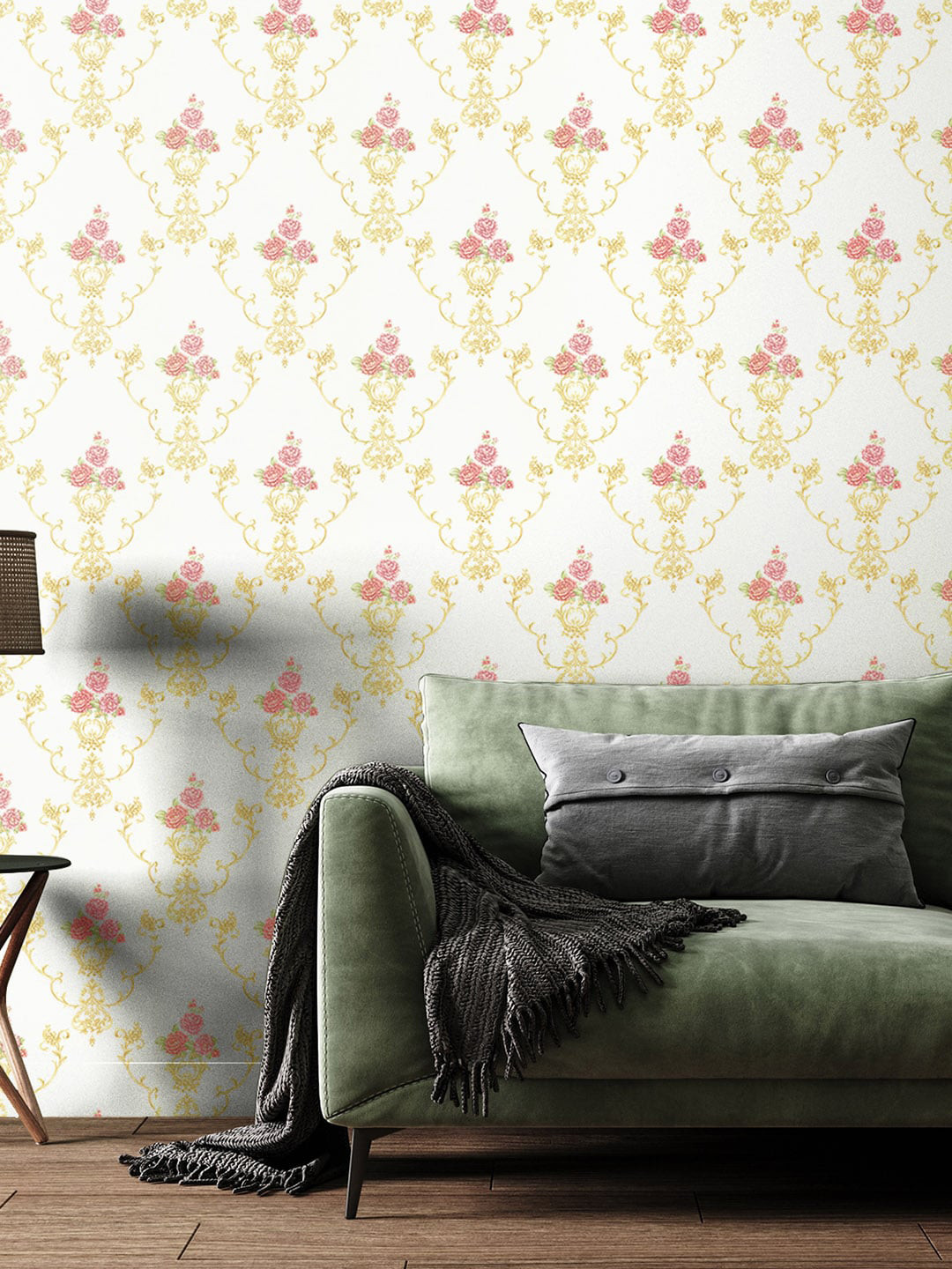 Buy Asian Paints Beige White Pink Smoke Rose Motifs |Non Adhesive ...