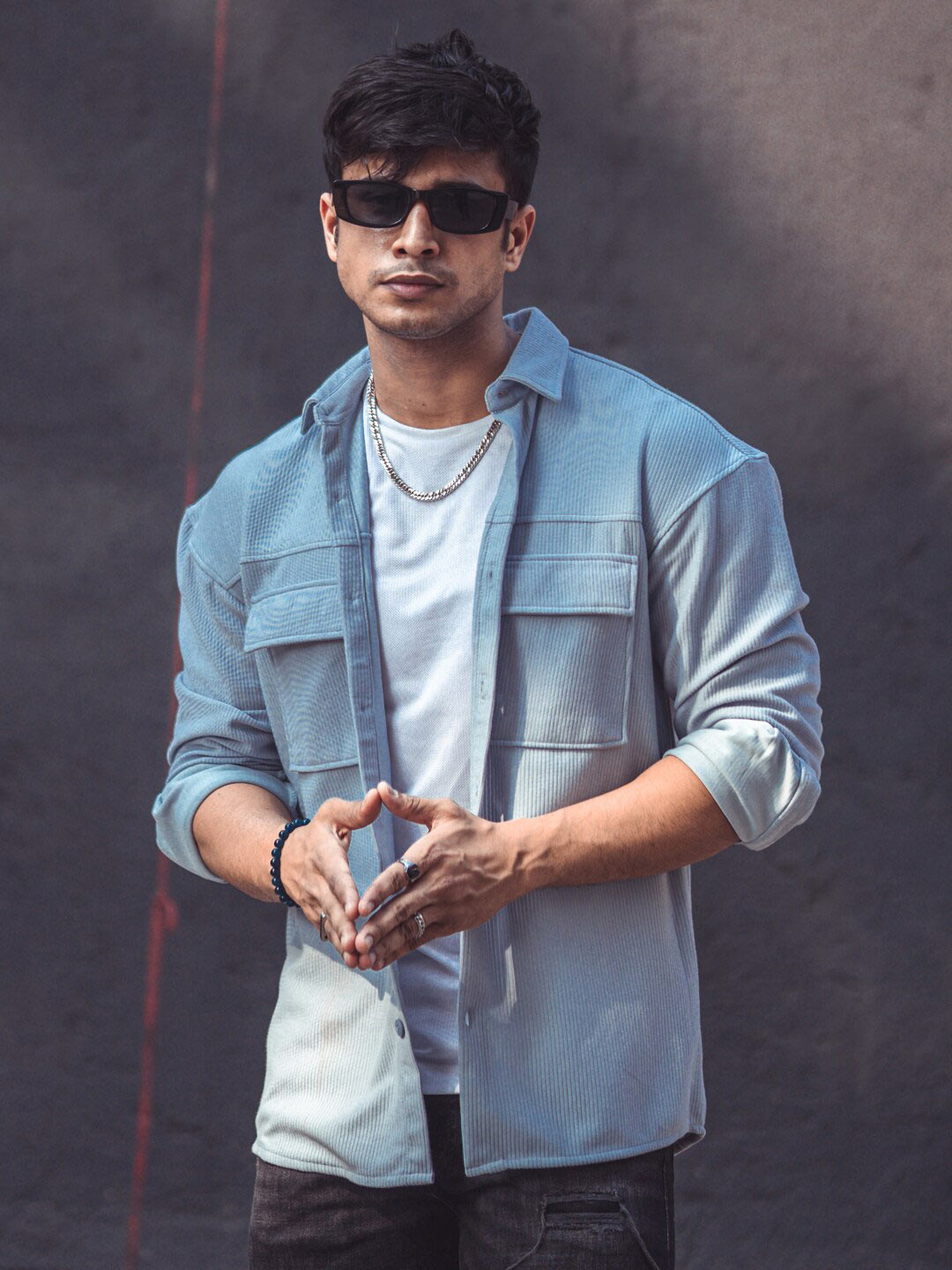 Buy Powerlook Blue India Slim Oversized Drop Shoulder Shirt - Shirts ...