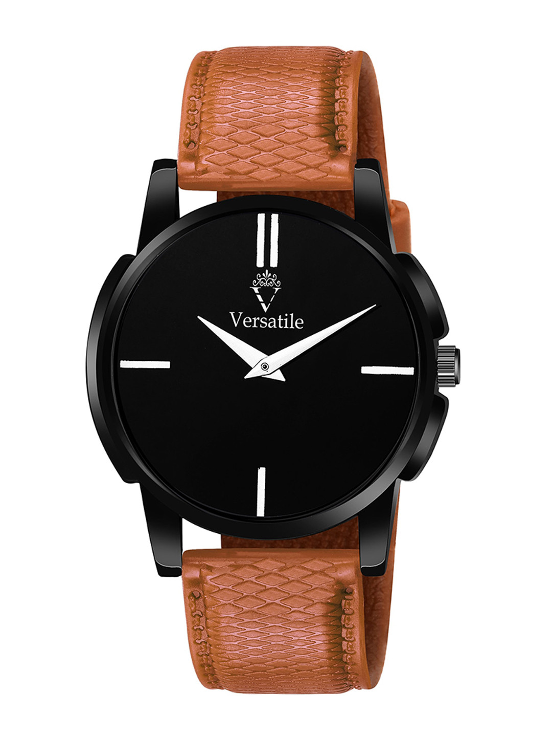 Buy Versatile Men Brass Dial & Straps Analogue Watch Slim Black Men ...
