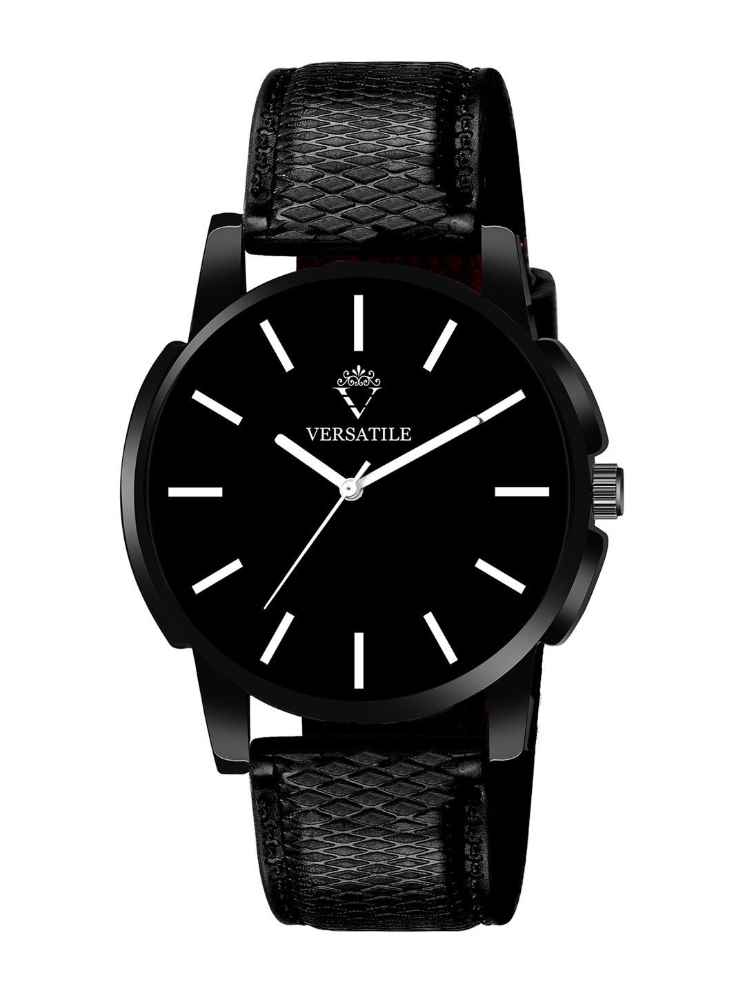 Buy Versatile Men Brass Dial & Black Straps Analogue Watch Black Men ...