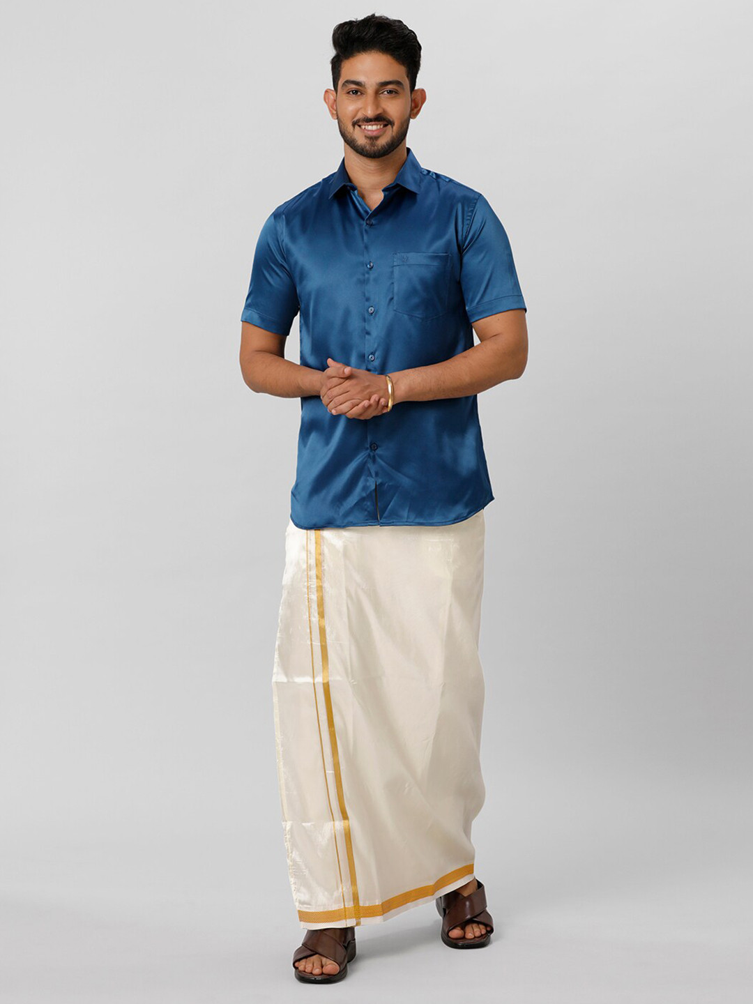Buy Ramraj Shirt With Veshti - Clothing Set for Men 23664888 | Myntra