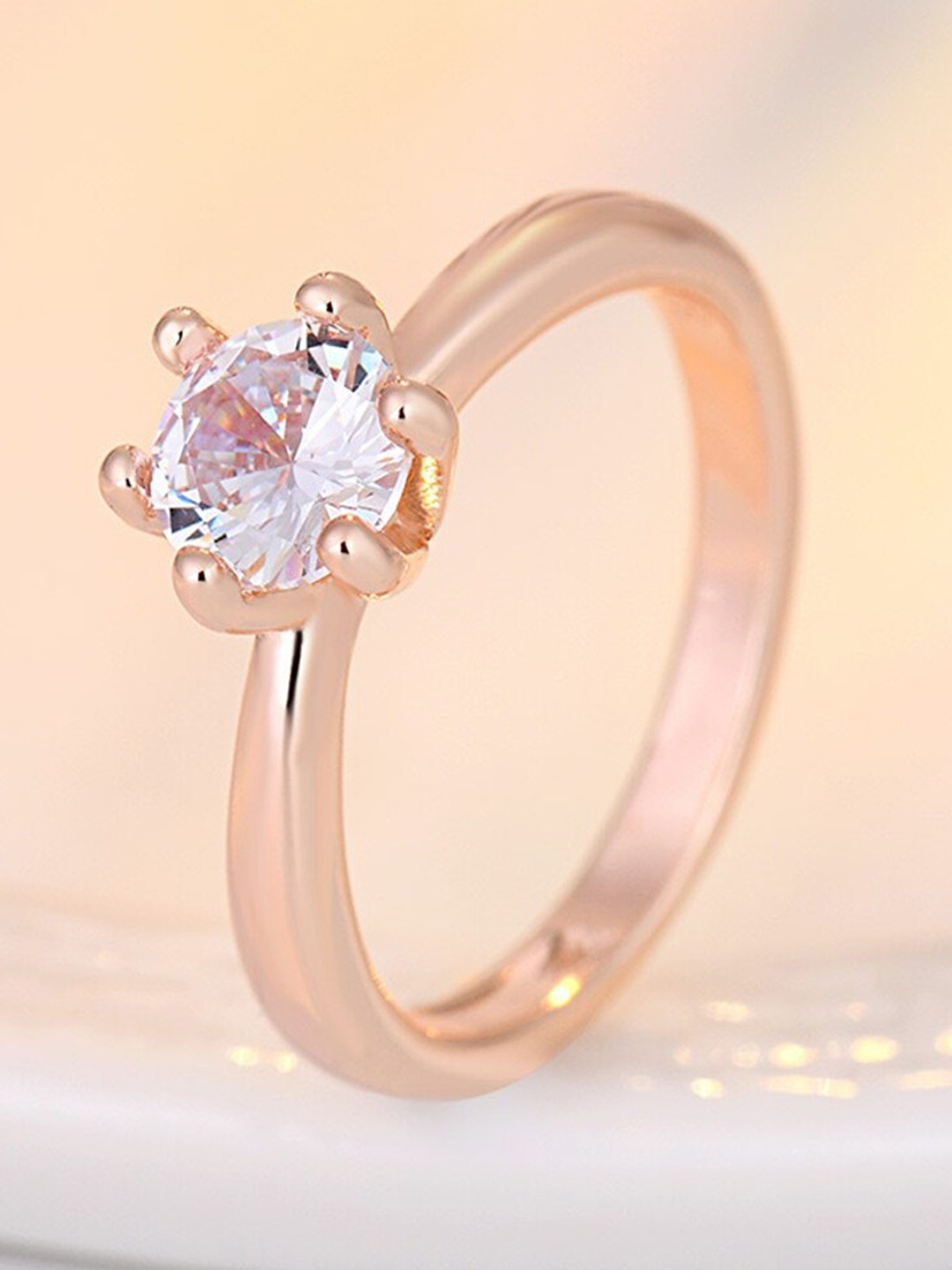 Buy MYKI Rose Gold Plated Adjustable Finger Ring - Ring for Women ...