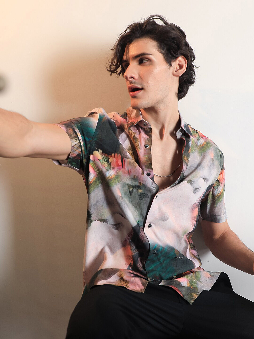 Buy RARE RABBIT Men Painter Slim Fit Printed Cotton Shirt - Shirts for ...