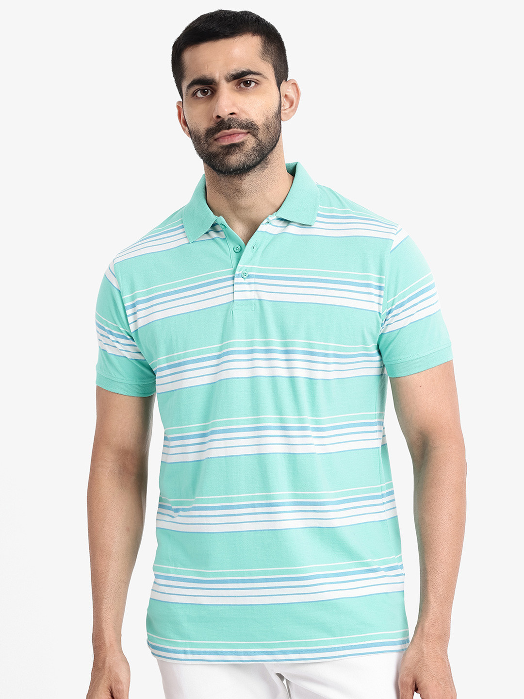 Buy RARE RABBIT Men Rings 4 Slim Fit Solid Polo Collar T Shirt ...