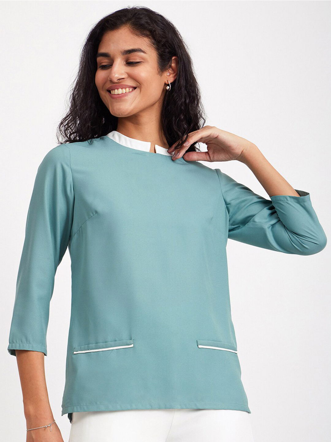 Buy FableStreet Mandarin Collar Top - Tops for Women 23669394 | Myntra