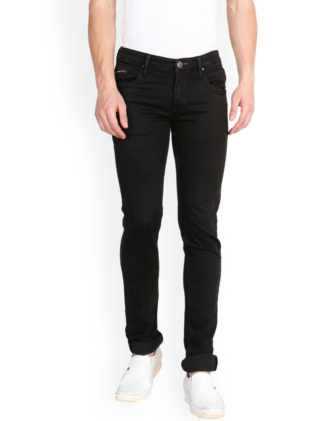 Buy RICK ROGUE Men Black Slim Fit Mid Rise Clean Look Jeans - Jeans for ...