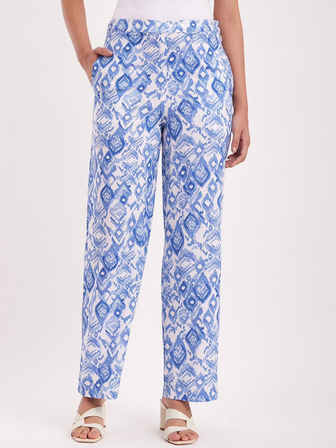 Buy FableStreet Women Abstract Printed Straight Fit Trousers - Trousers ... Buy FableStreet Women Abstract Printed Straight Fit Trousers - Trousers ...