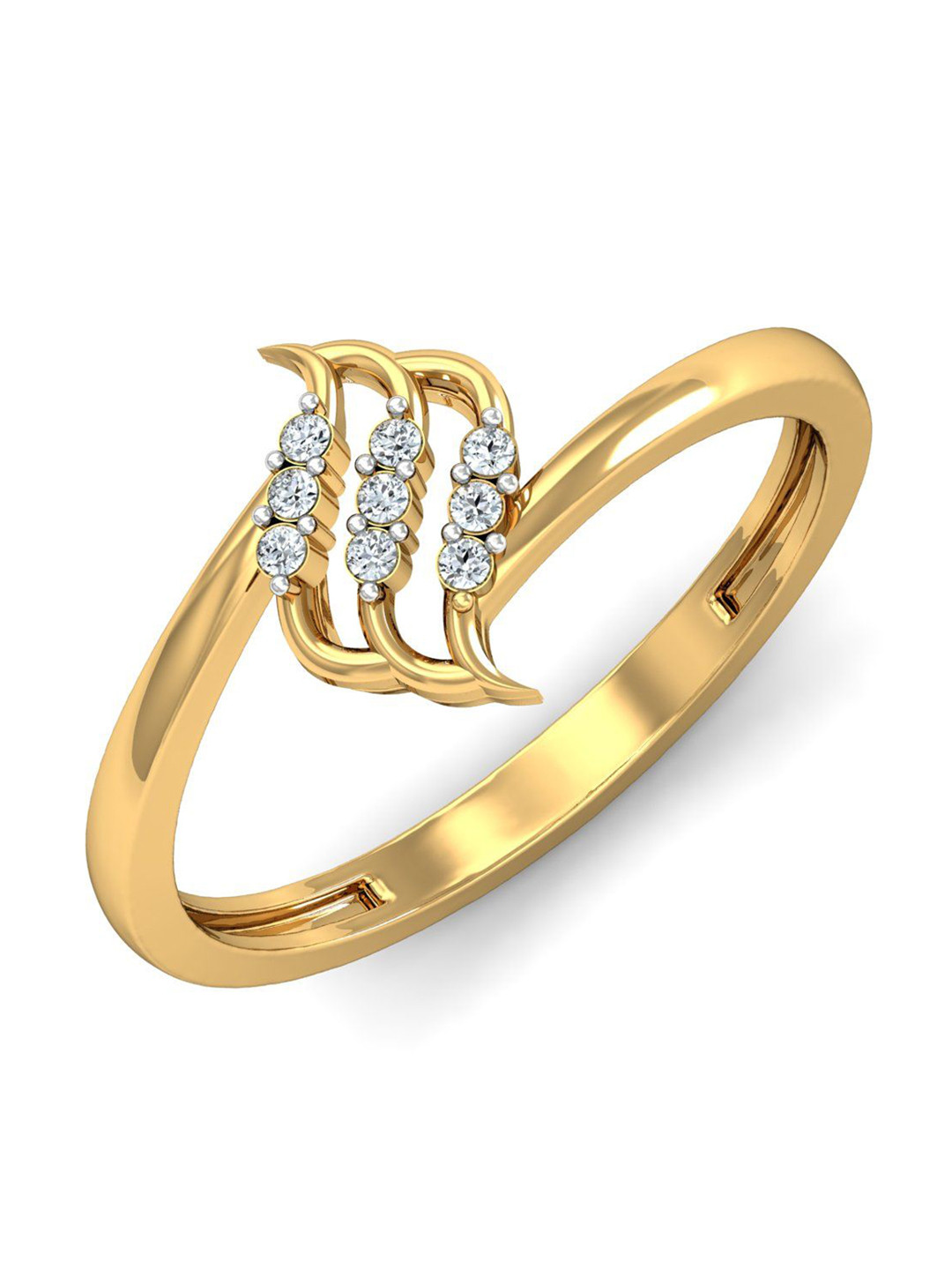 Buy KUBERBOX Niko 18KT Gold Diamond Studded Ring 1.68 Gm - Ring Diamond ...