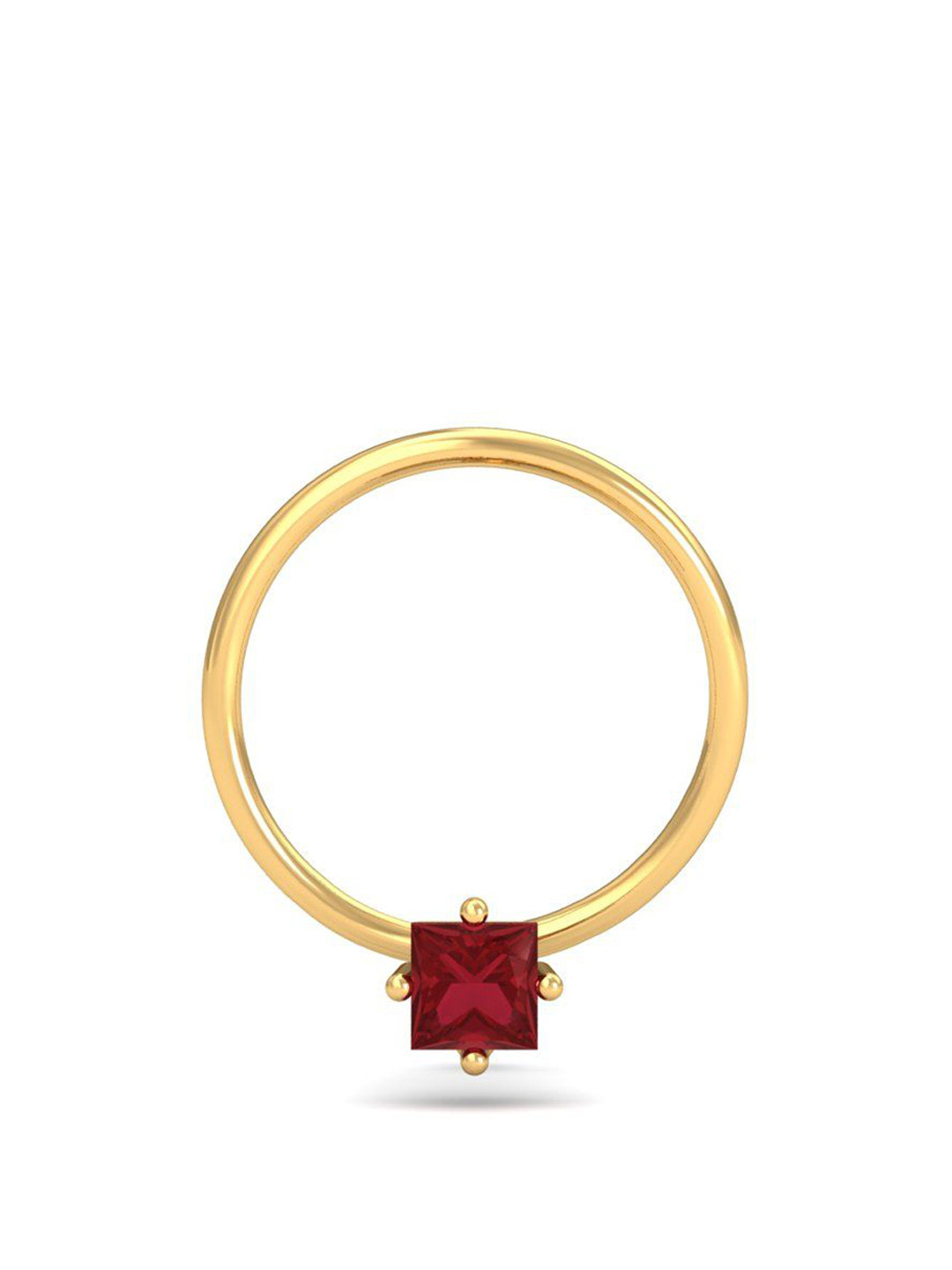 Buy KUBERBOX 18KT Gold & Ruby Nose Pin 0.26gm - Nosepin Gold for Women ...