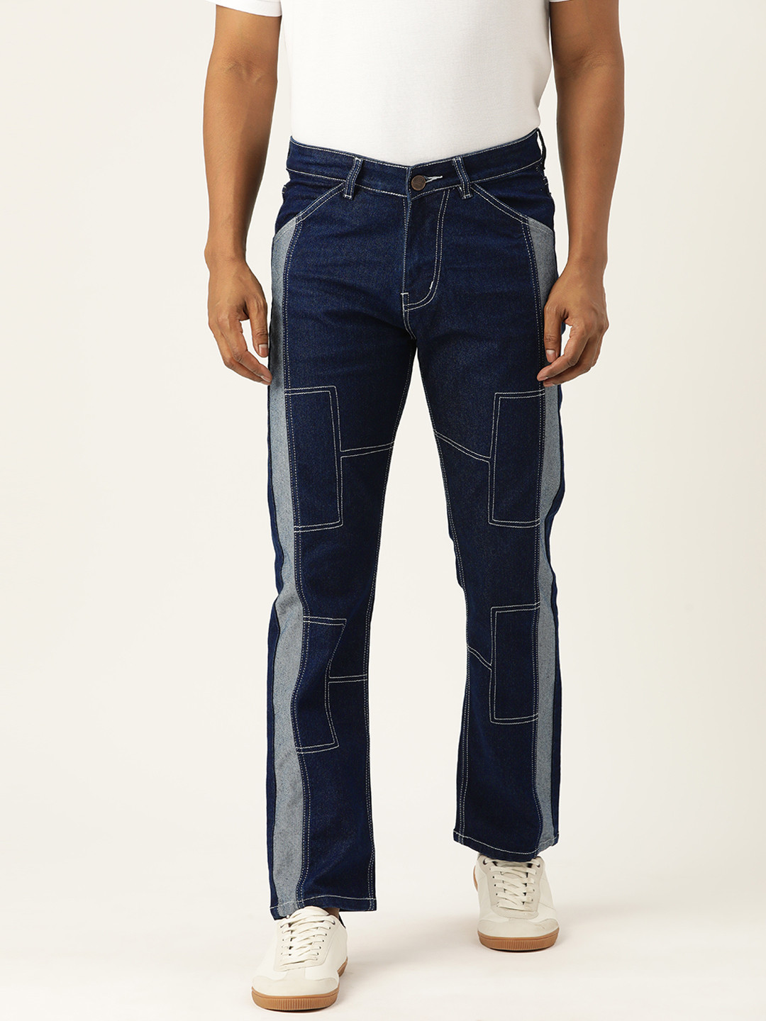 Buy PARIS HAMILTON Men Straight Fit Colourblocked Stretchable Pure ...