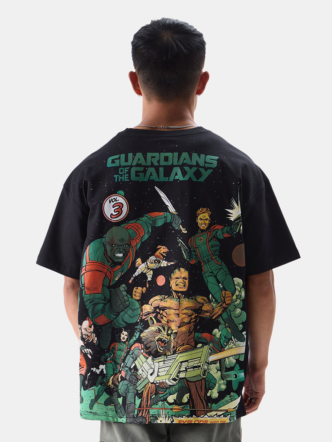 Buy The Souled Store Men Black Marvel Comic Printed Pure Cotton T Shirt ...