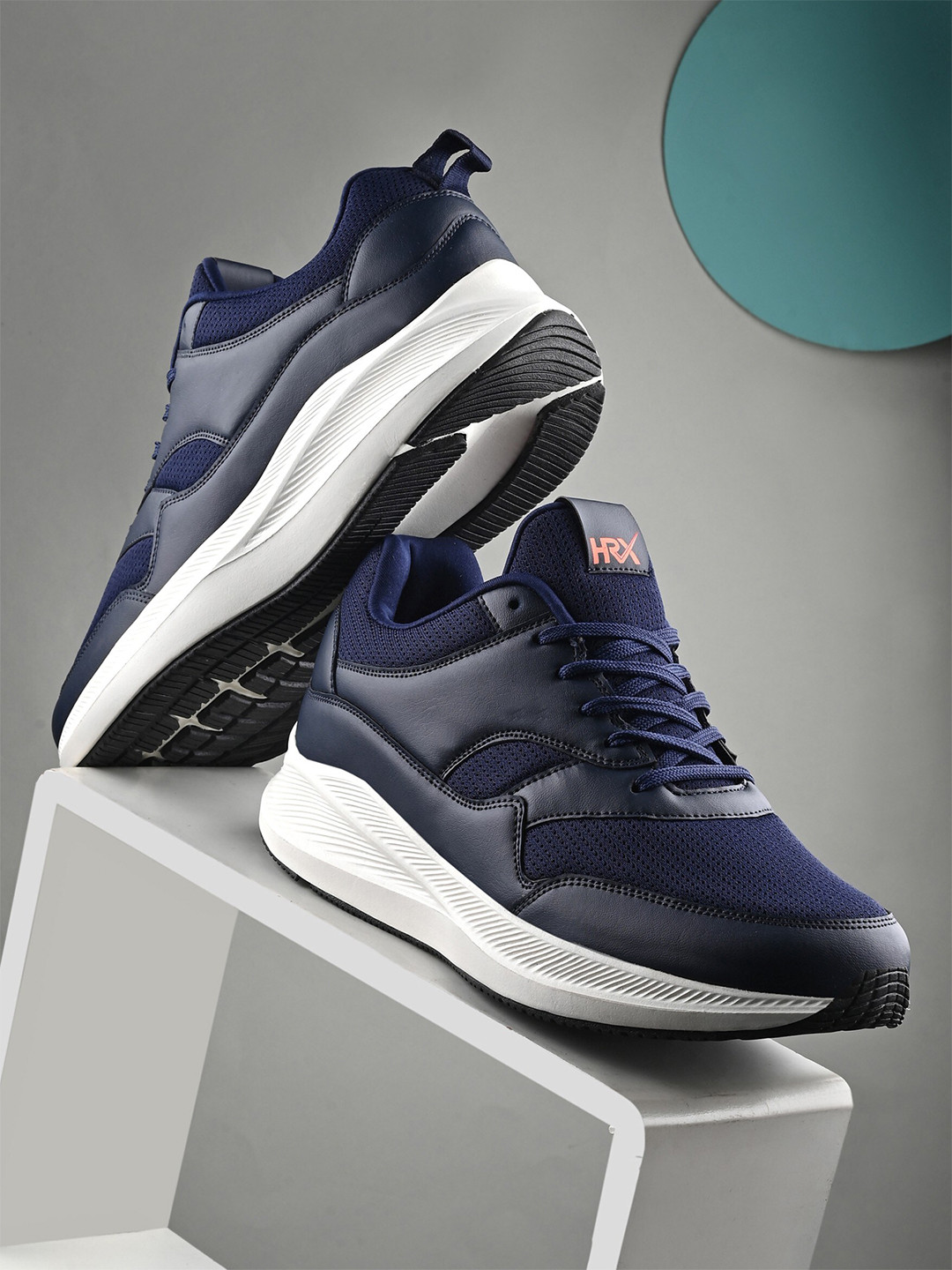 Buy HRX By Hrithik Roshan Men Navy Blue Mesh Non Marking Running Shoes ...