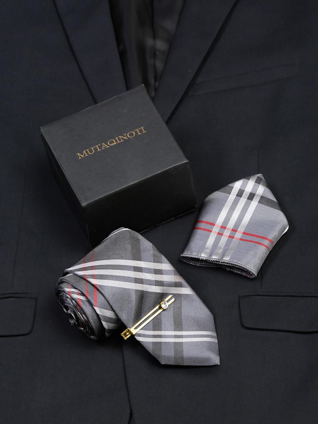 Buy MUTAQINOTI Men Micro Silk Necktie Accessory Gift Set - Accessory ...