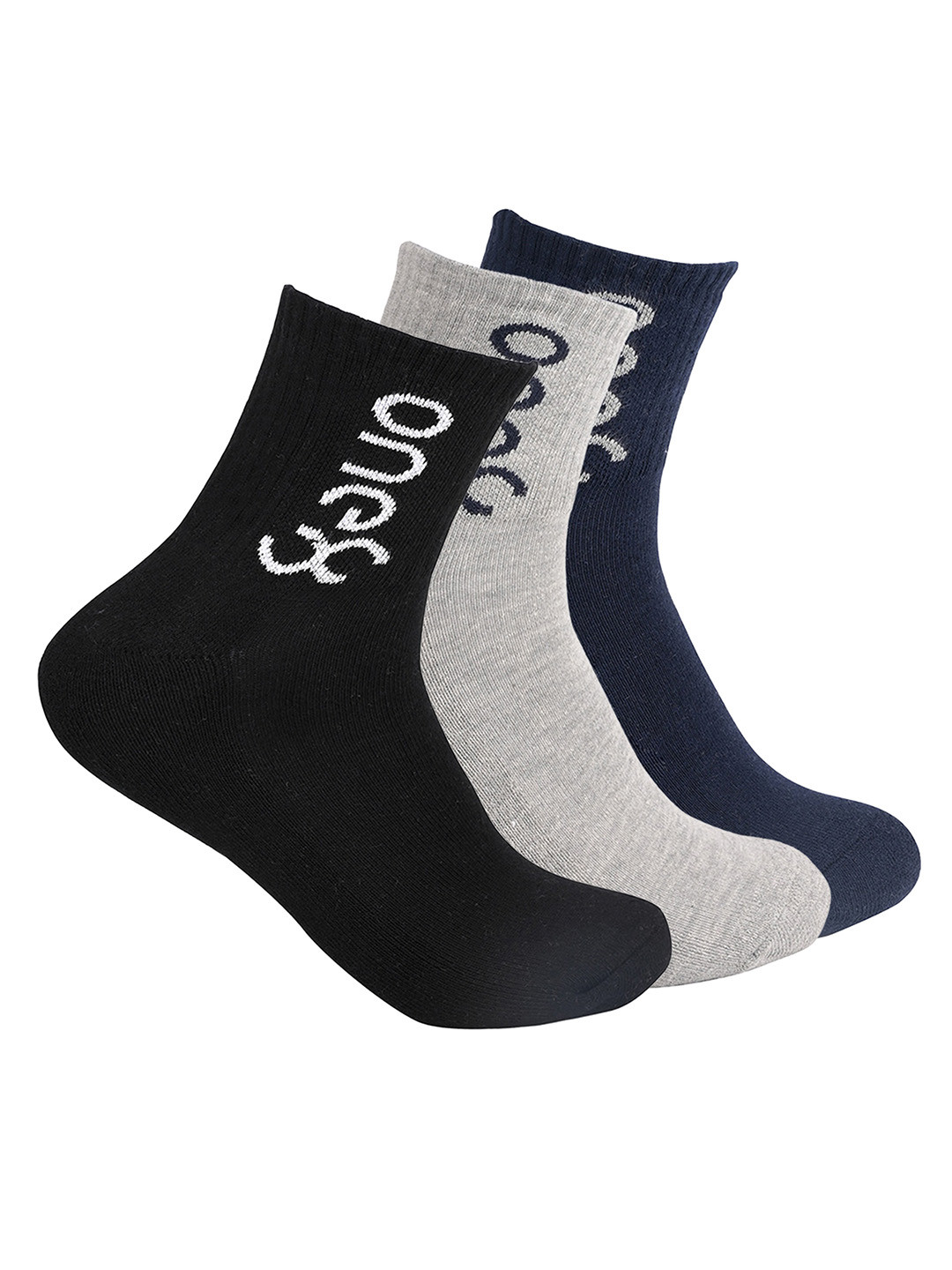 Buy One8 Men Pack Of 3 Above Ankle Length Semi Cushioned Cotton Socks ...