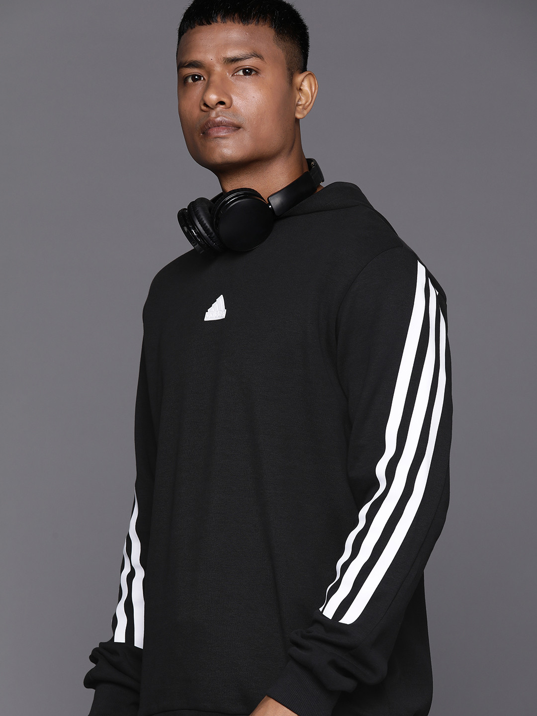 Buy ADIDAS 3 Stripes Hooded Sweatshirt - Sweatshirts for Men 23697520 ...