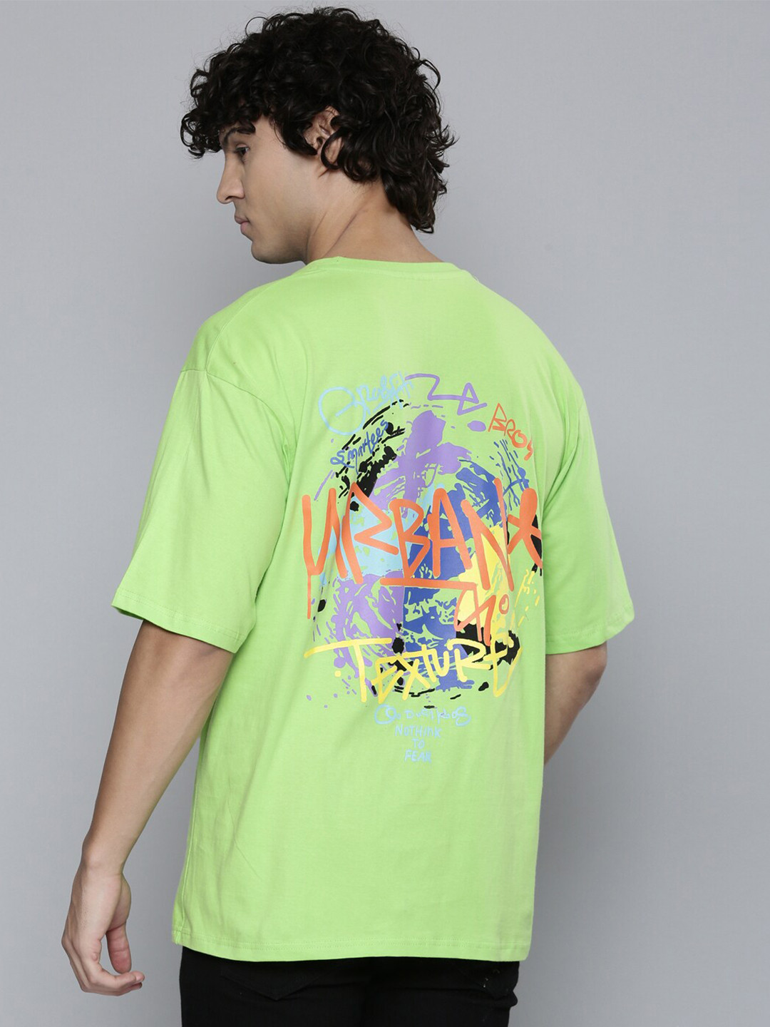 Buy SMARTEES Graphic Printed Round Neck Oversized Cotton T Shirt ...